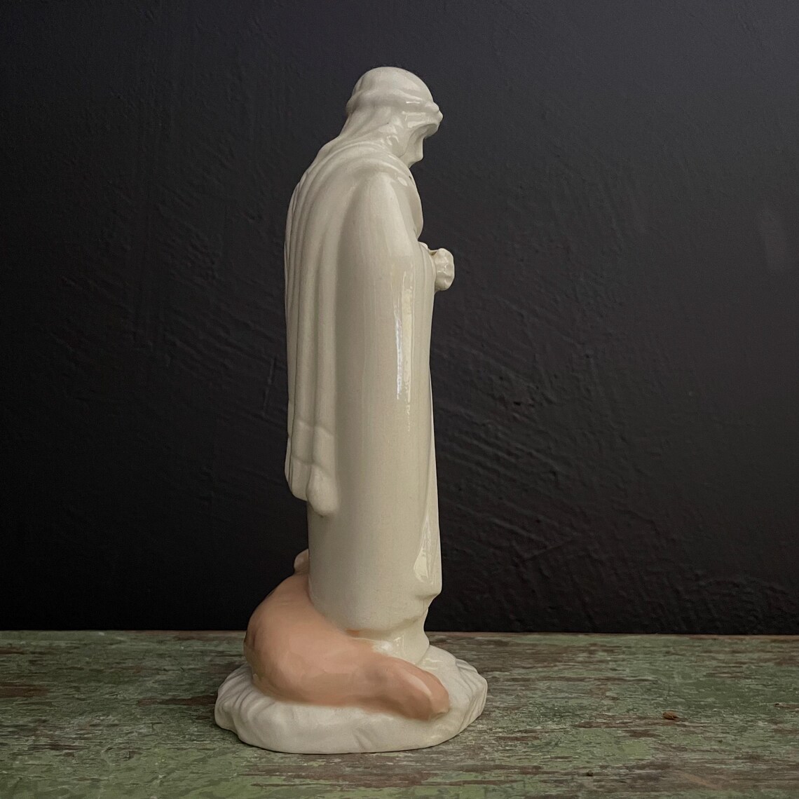 Vintage Nativity Figurine Shepard With Sheep Dog Hand Painted Ceramic ...