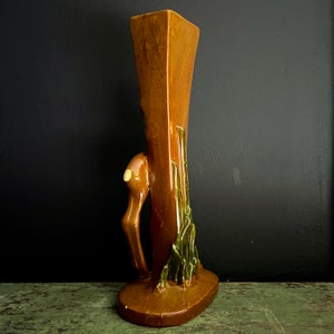 Vintage Vase Gazelle Royal Haeger R707 Brown Glazed Pottery MCM ...