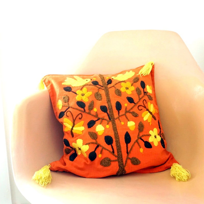 Crewel Work Pillow - Etsy