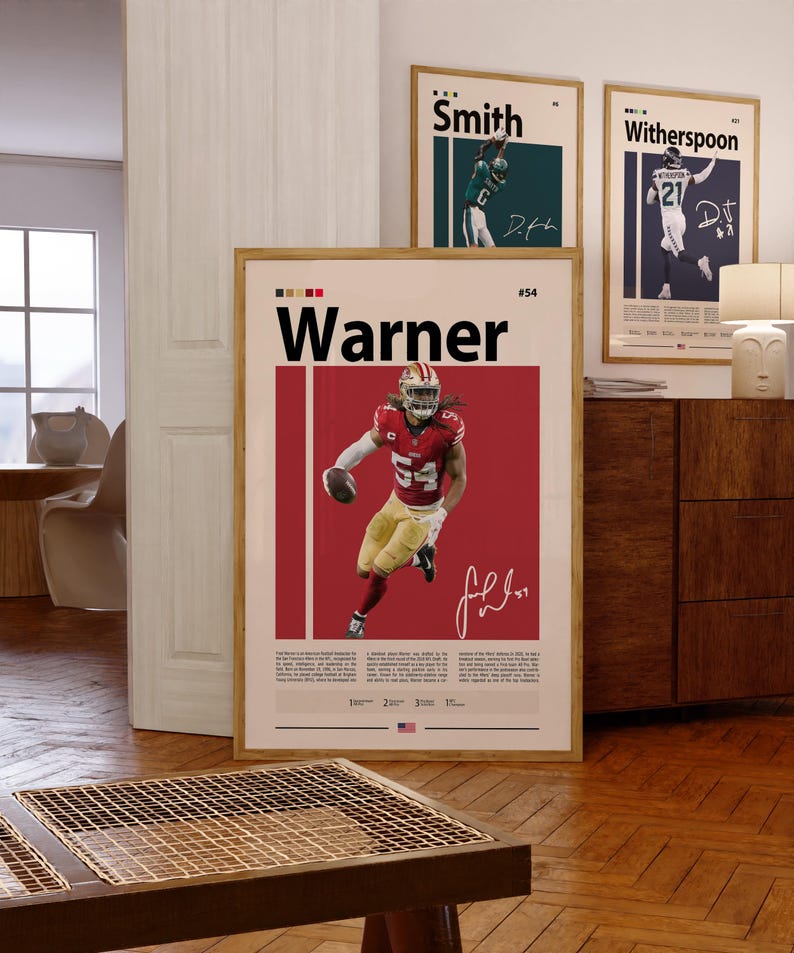 Fred Warner Poster, San Francisco 49ers Print, Poster, Sports Poster ...