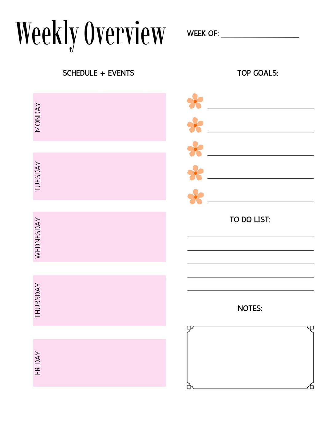 Weekly Student Planner Printable | College Study Organizer - Etsy