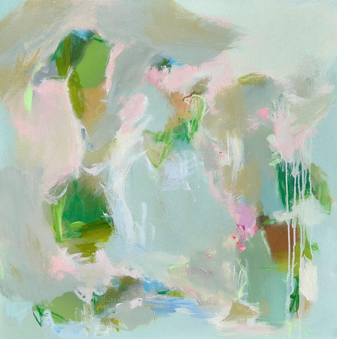 Abstract Art Original Painting Gallery Wall Turquoise Blue Primary ...