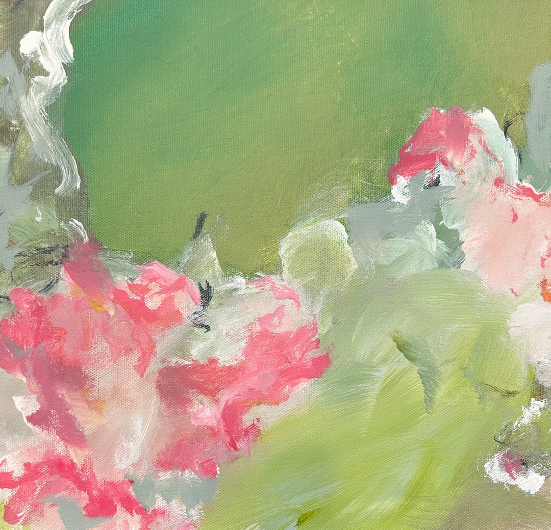 Abstract Floral Original Painting Abstract Art Gallery Wall Shades of ...