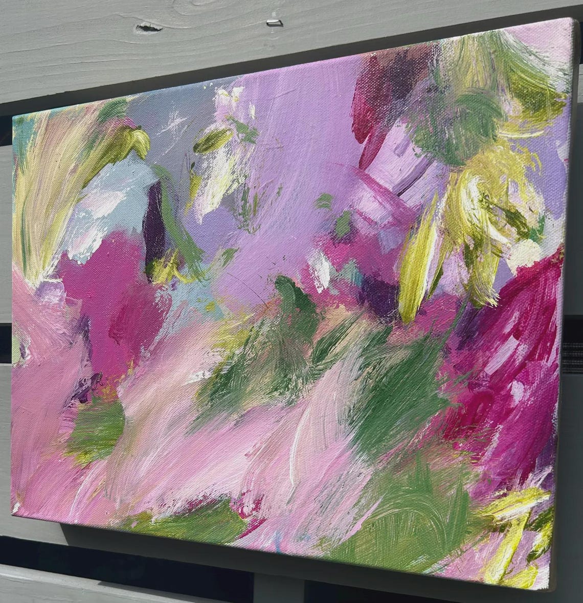 Abstract Art Original Floral Painting Gallery Wall Pink Lavender ...