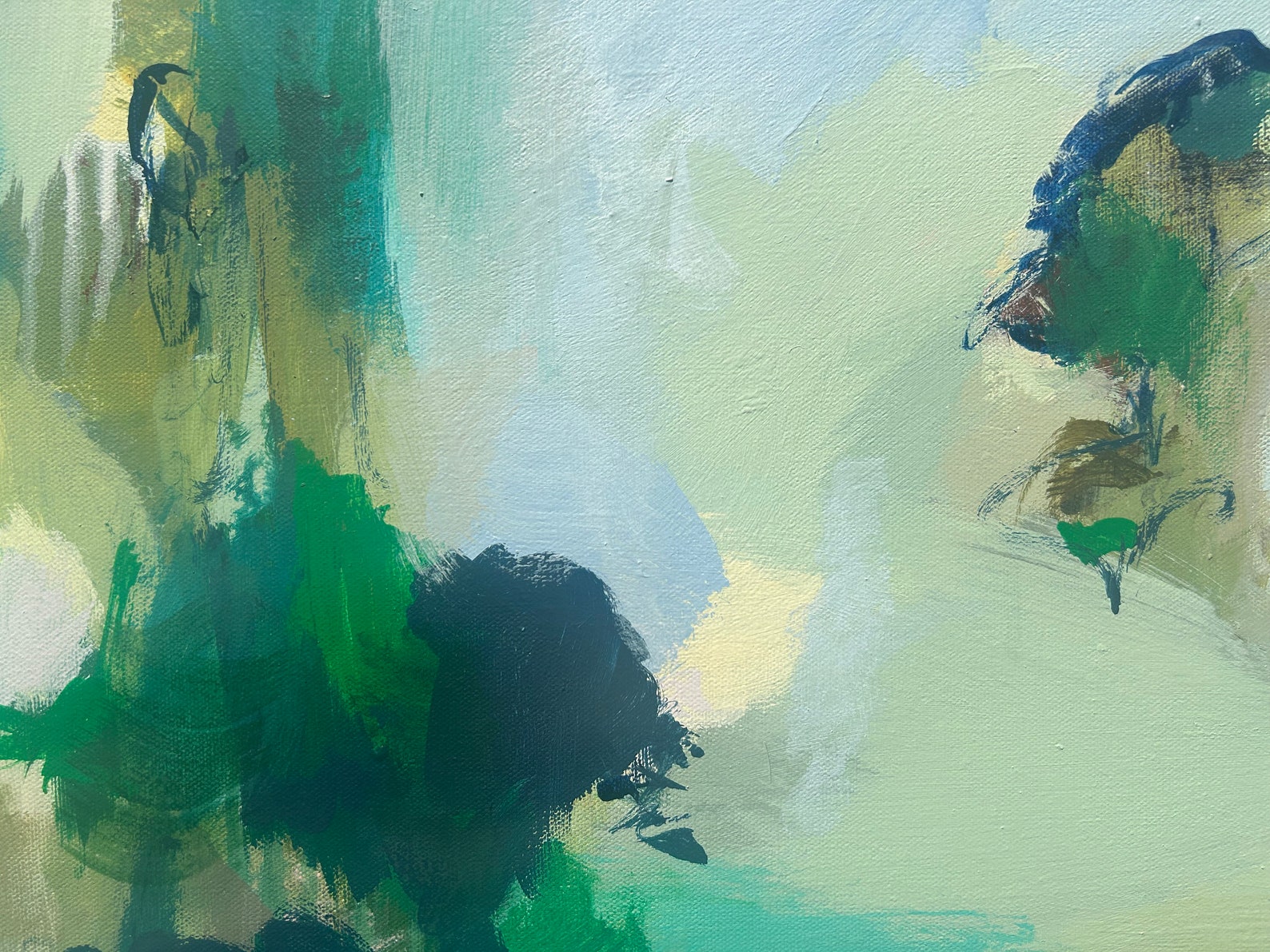 Half Price Sale Abstract Art Original Landscape Painting Emerald Sage ...