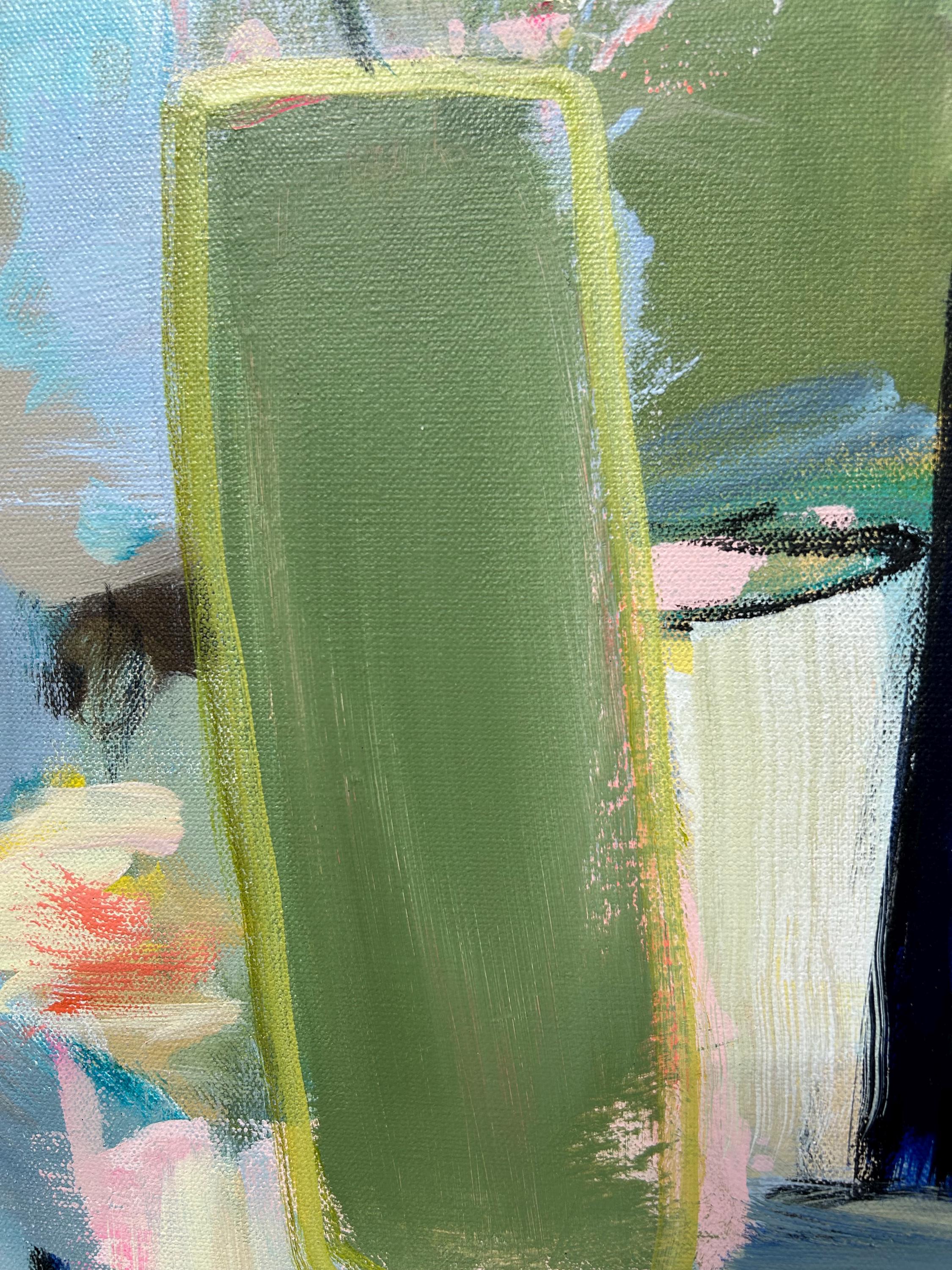 Abstract Art Original Still Life Painting Gallery Wall Turquoise Cobalt ...