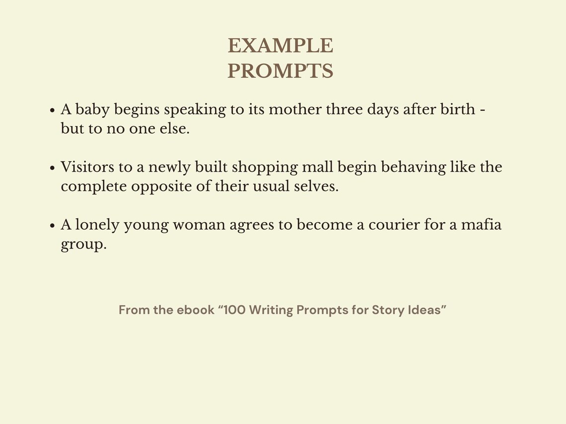 100 Writing Prompts for Story Ideas | Creative Writing Starters (PDF ...