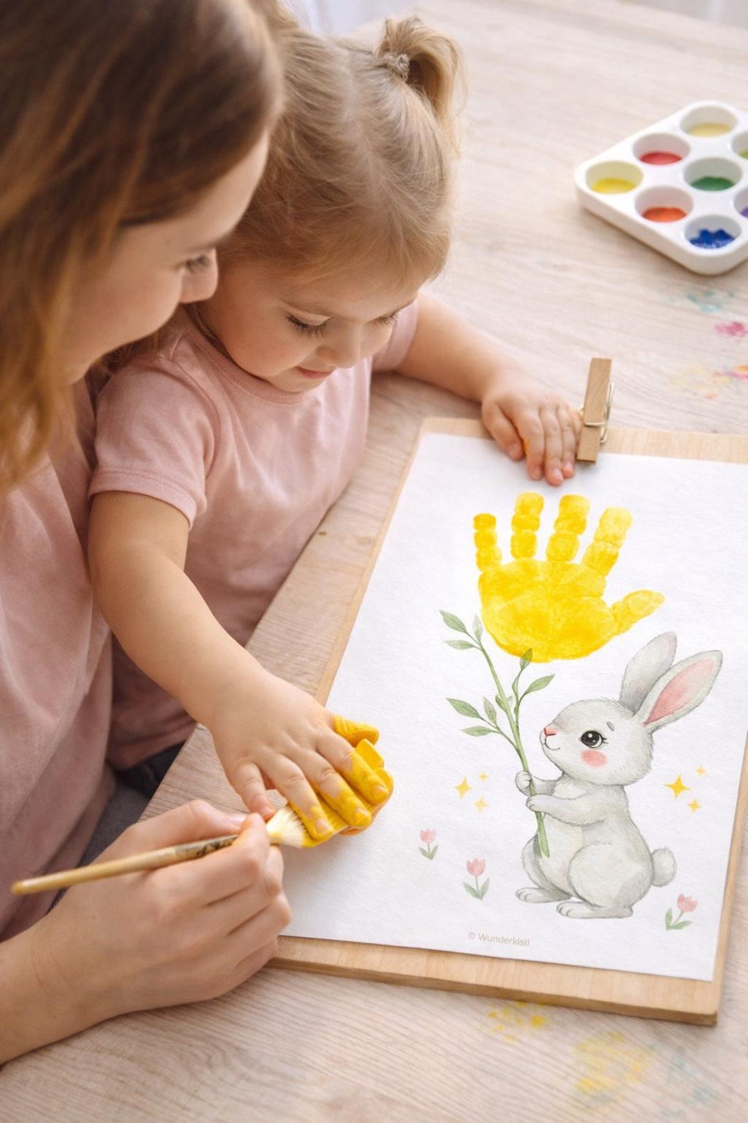 Easter Handprint Template for Kids | Bunny With Flower | DIY Easter ...