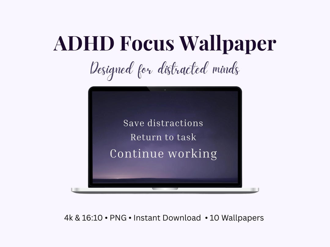 ADHD Wallpaper for Focus & Productivity | Minimalist Desktop Background ...