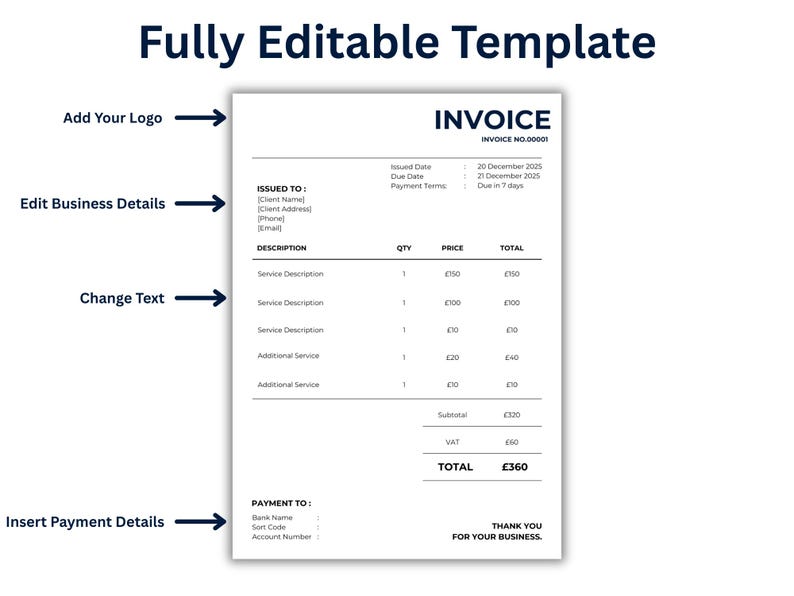 Invoice Template Bundle Canva | Invoice Quote Receipt Estimate Work ...
