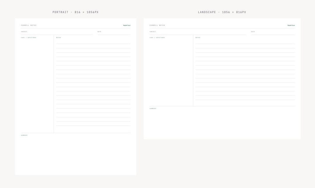 Cornell Notes – Simple Note Taking Template (digital Download) - Etsy