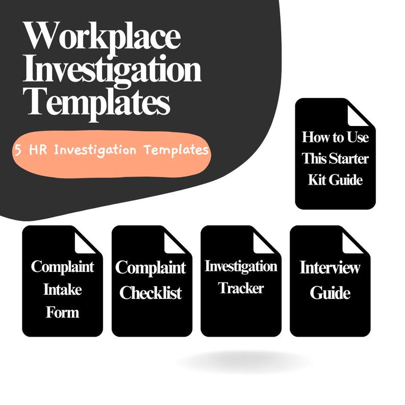 HR Investigation Toolkit | Workplace Complaint Forms, Documentation ...
