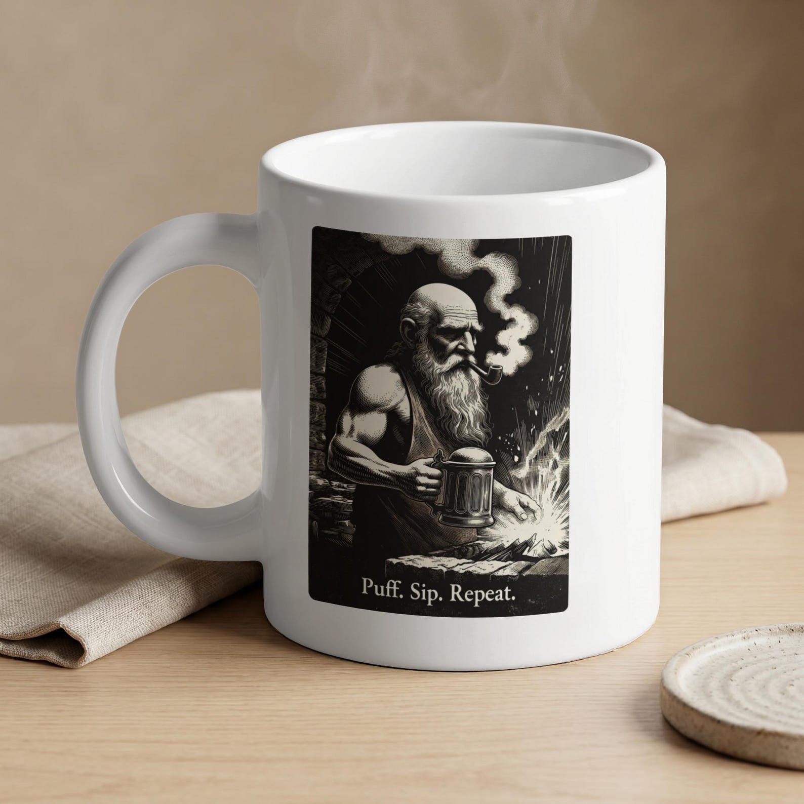 Fantasy Dwarf Mug: Blacksmith and Viking Art (ceramic or Jumbo Sizes ...