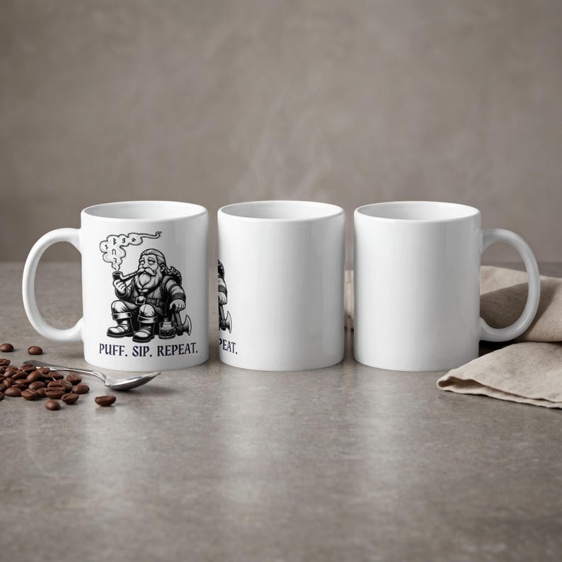 Fantasy Dwarf Coffee Mug: RPG Design - Pipe, Whiskey, Axe Art - Etsy