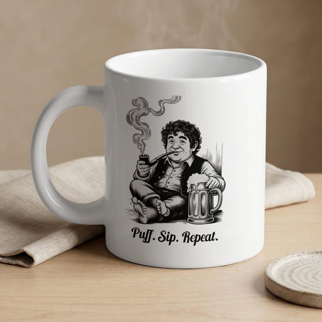 Puff Sip Repeat Mug: Rustic Fantasy Design (hobbit Style, 11-20oz) - Etsy
