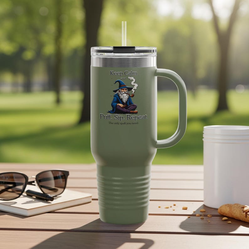 Keep Calm Puff Sip Repeat Tumbler: Wizard Design, 20oz or 40oz - Etsy