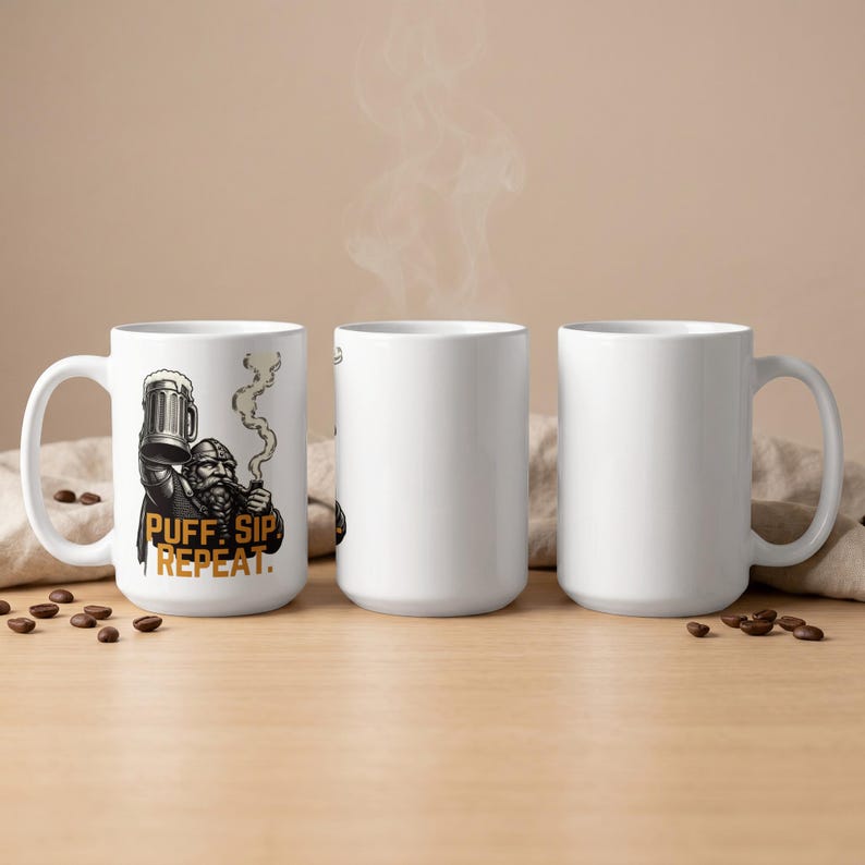 Dwarf Beer Mug - Puff Sip Repeat, Norse Viking Gamer Style - Etsy