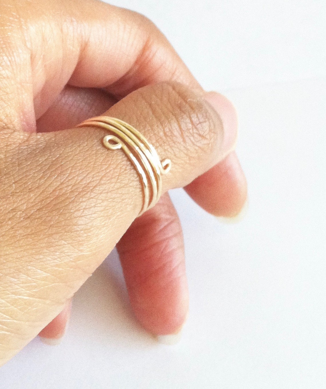 Hammered Thumb Ring Adjustable Thumb Ring in Silver Gold or - Etsy