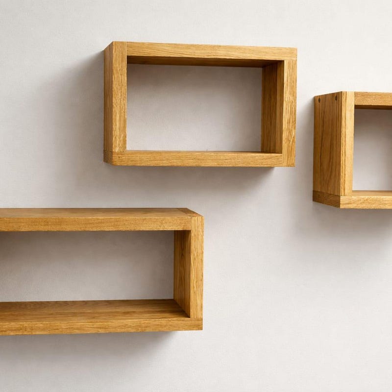 Wood Square Shelves - Etsy UK