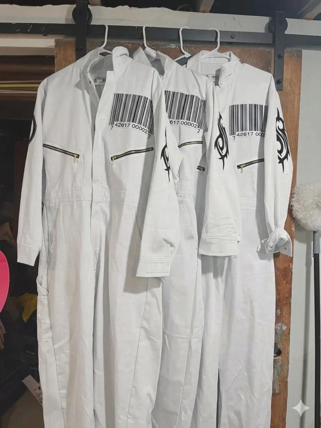 New Handmade White Barcode Jumpsuit | Slipknot Inspired Coverall ...