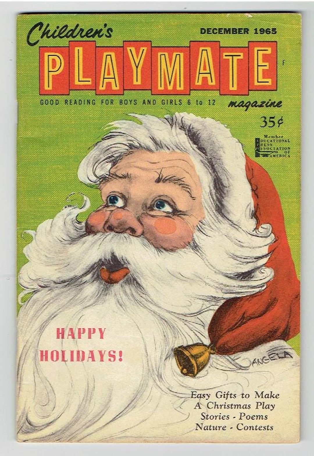 Santa Claus Cover Playmate December 1965 Childrens Magazine - Etsy
