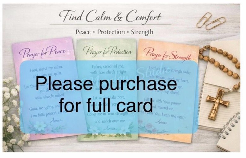 Printable Scripture Cards • Christian Prayer Cards • Peace Protection ...