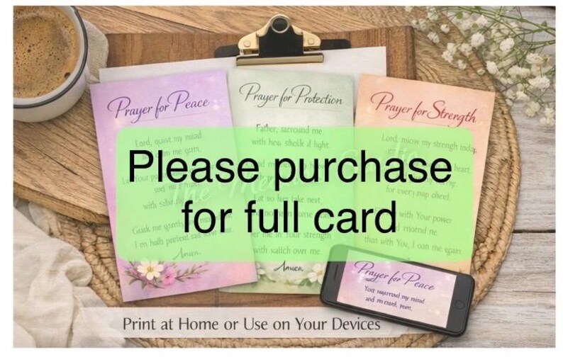 Printable Scripture Cards • Christian Prayer Cards • Peace Protection ...