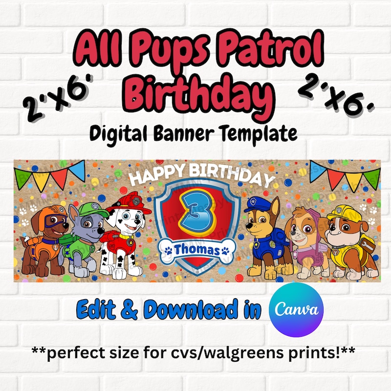 Paw Patrol Birthday Decorations - Etsy