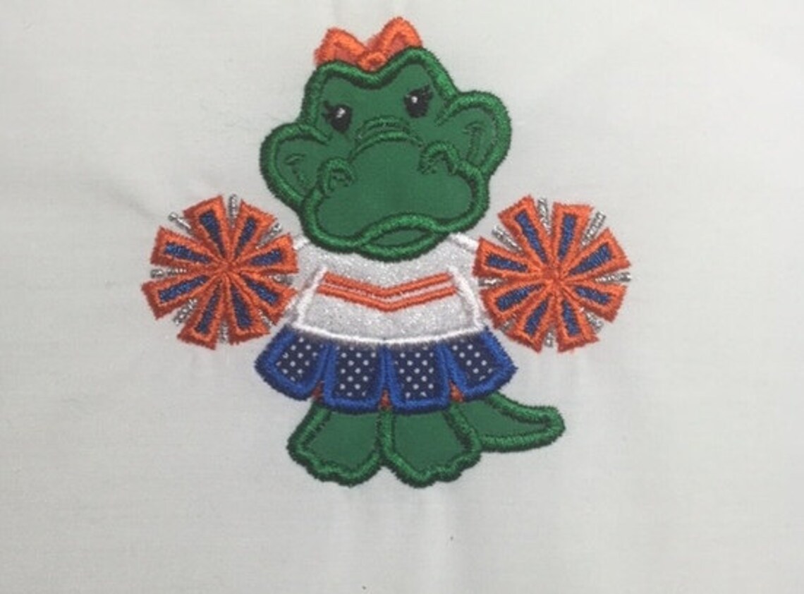 Baby Infant Gator Mascot Applique With Personalized Name on a Short or ...