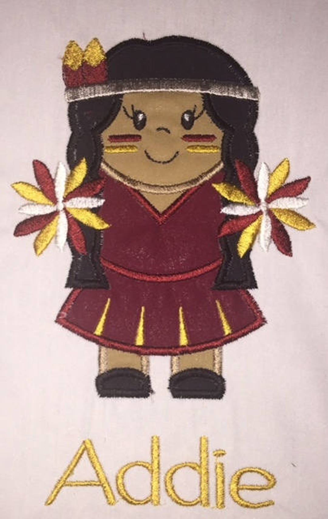 Youth Seminole/indian Mascot Applique Short or Long Sleeve Shirt With ...