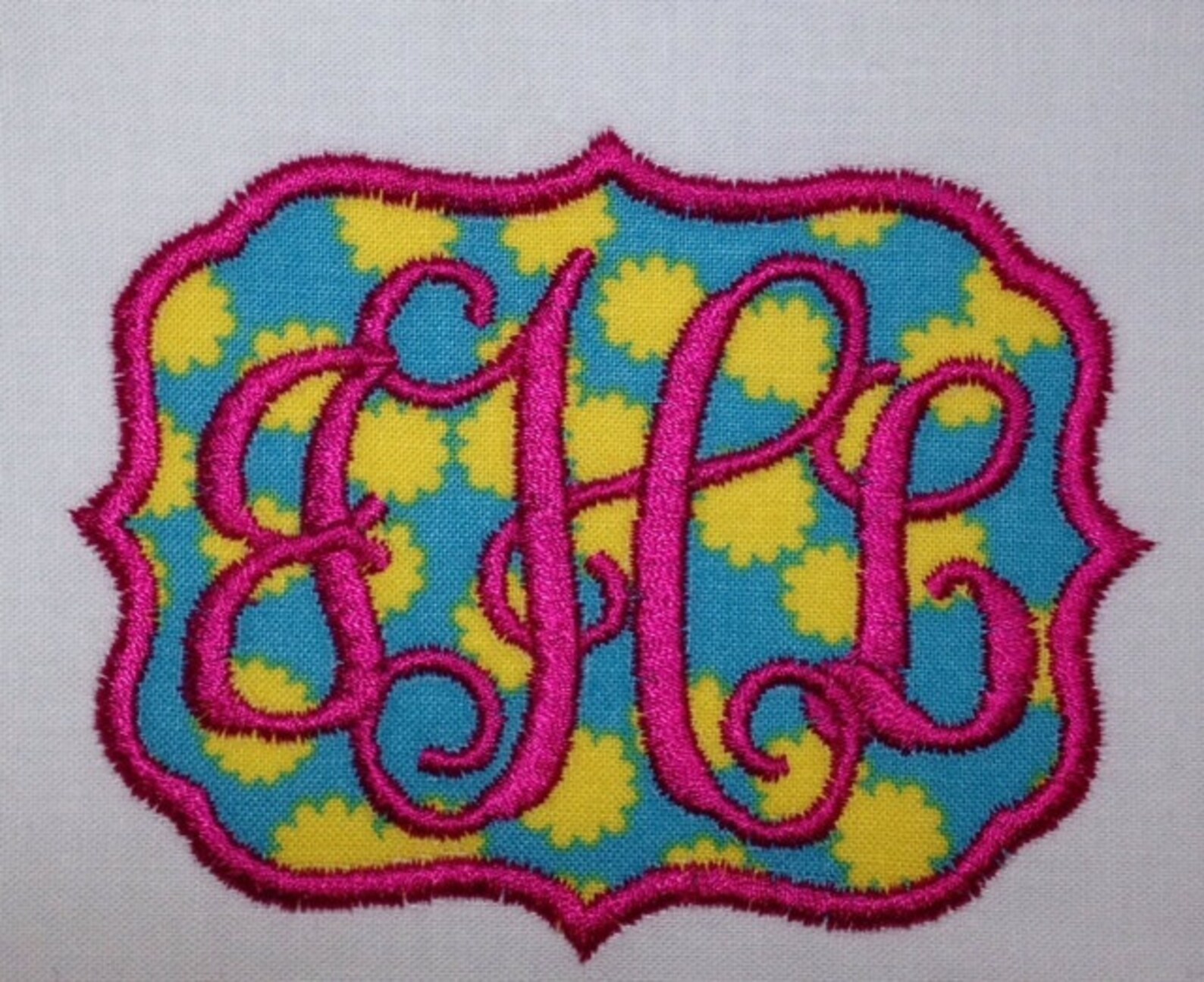 Youth Chevron Applique With Turquoise & Yellow Embroidery - Etsy