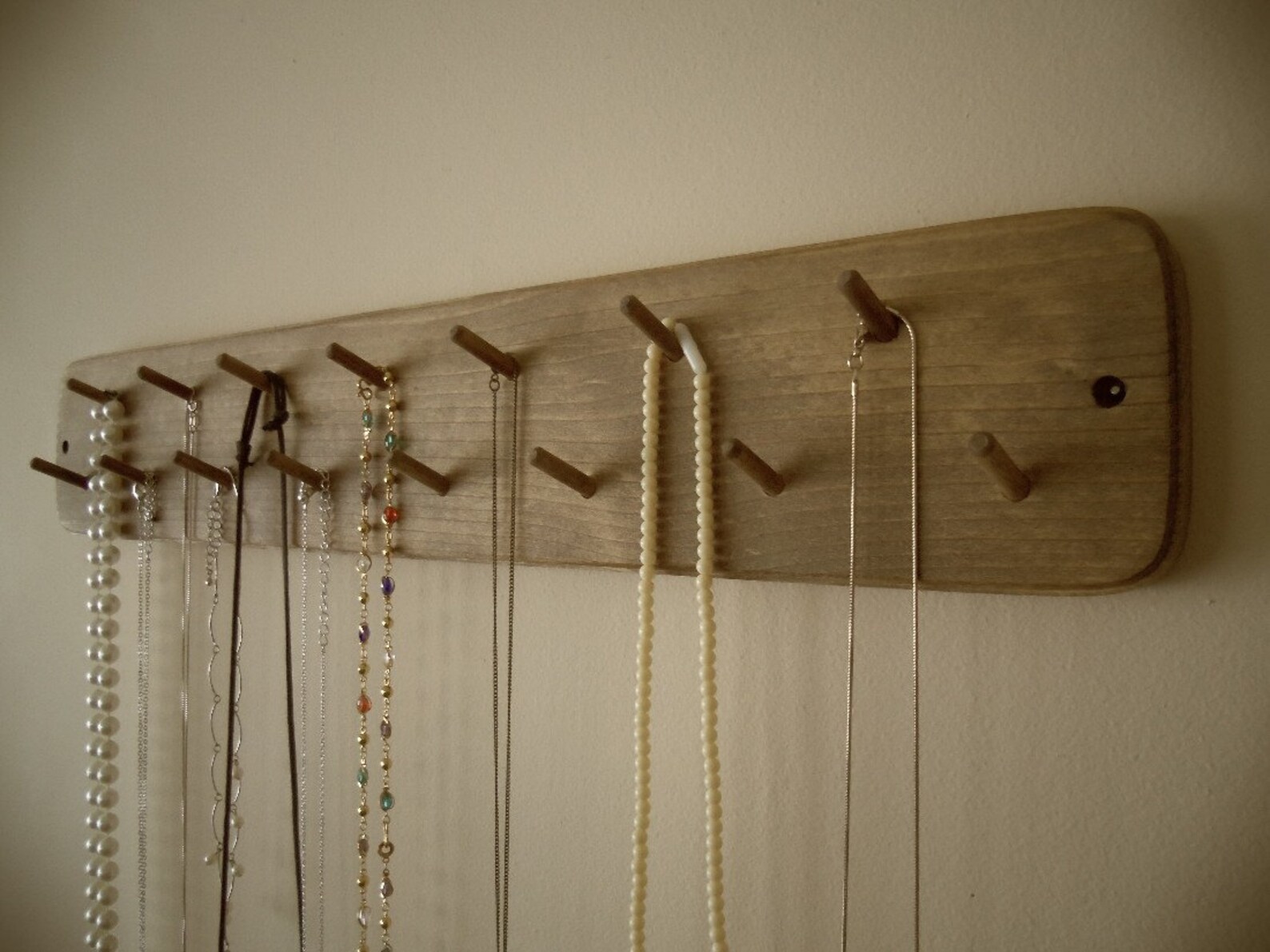 Necklace Jewelry Rack Organizer Wooden With Rounded Corner - Etsy