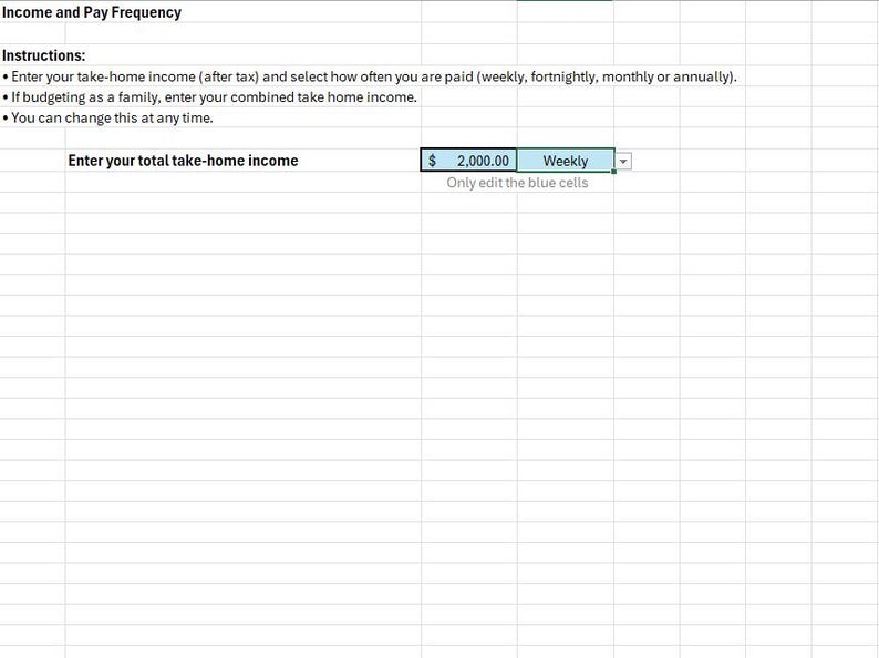 Simple Budget Spreadsheet | Monthly Budget Planner | Expense Tracker ...