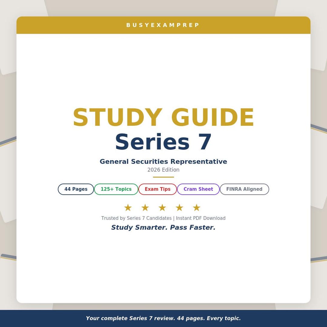 Series 7 Study Guide | FINRA Exam Prep | Securities Representative ...