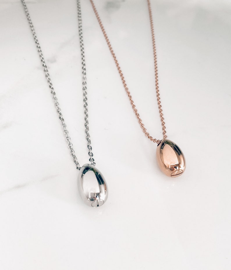 Rounded Teardrop Cremation Necklace Memorial Necklace - Etsy