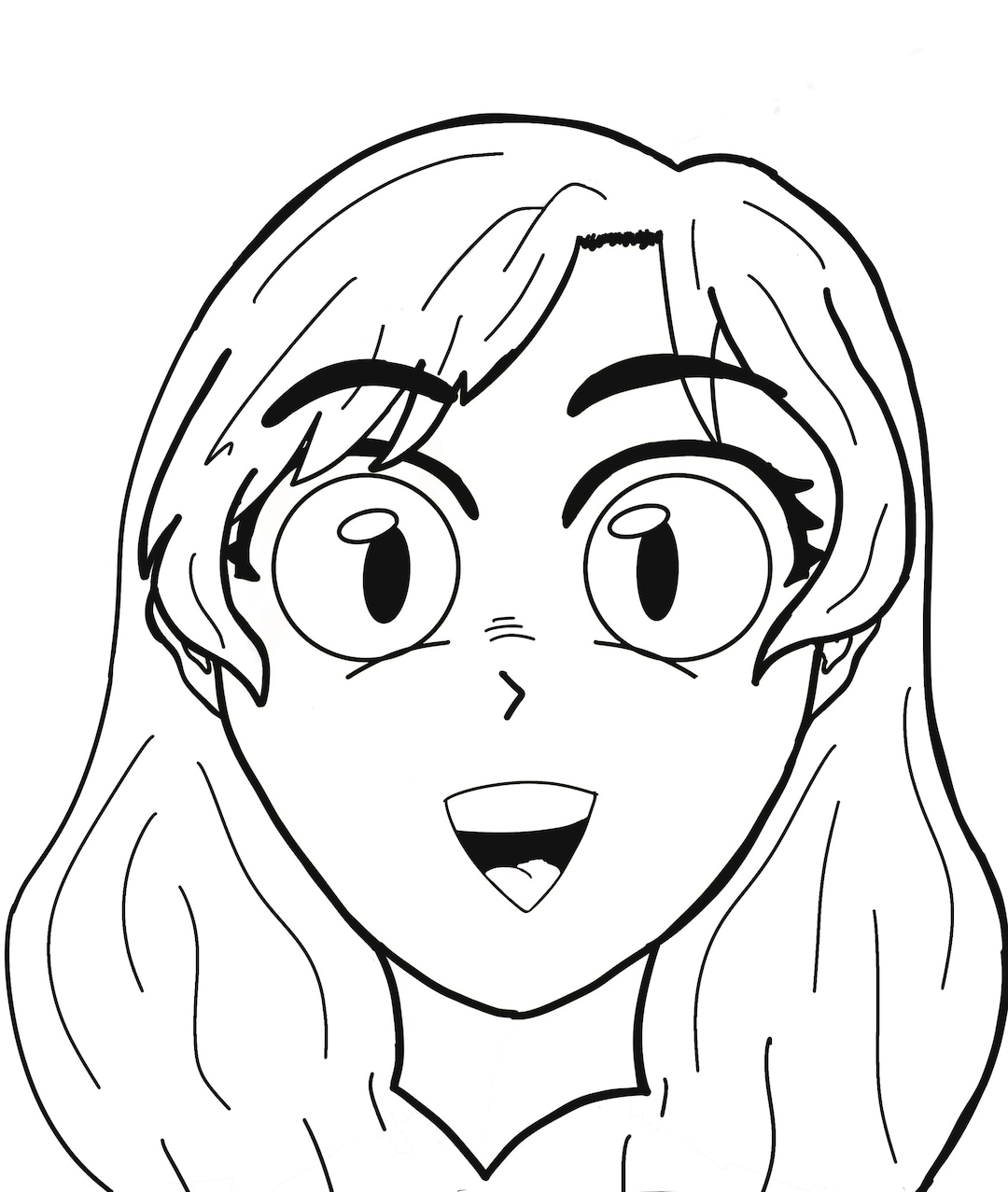 Black and White Printable Coloring Page – Hand Drawn Line Art – Adult ...