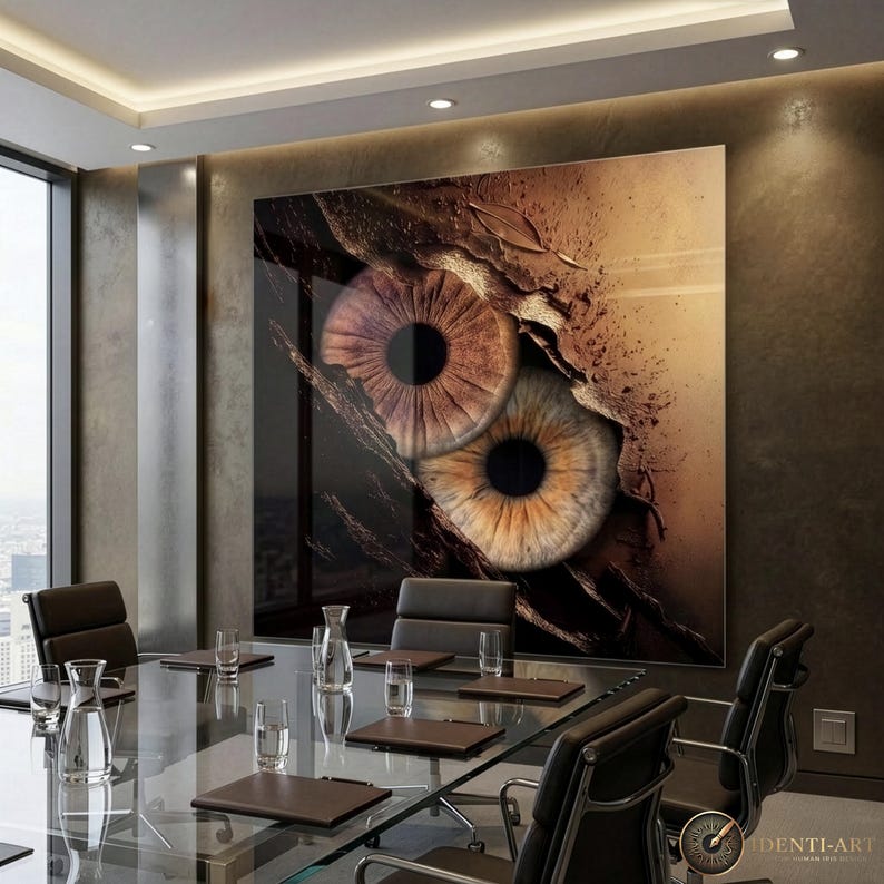 Custom Dual Iris Eye Portrait From Your Photo – Golden Crack Texture ...