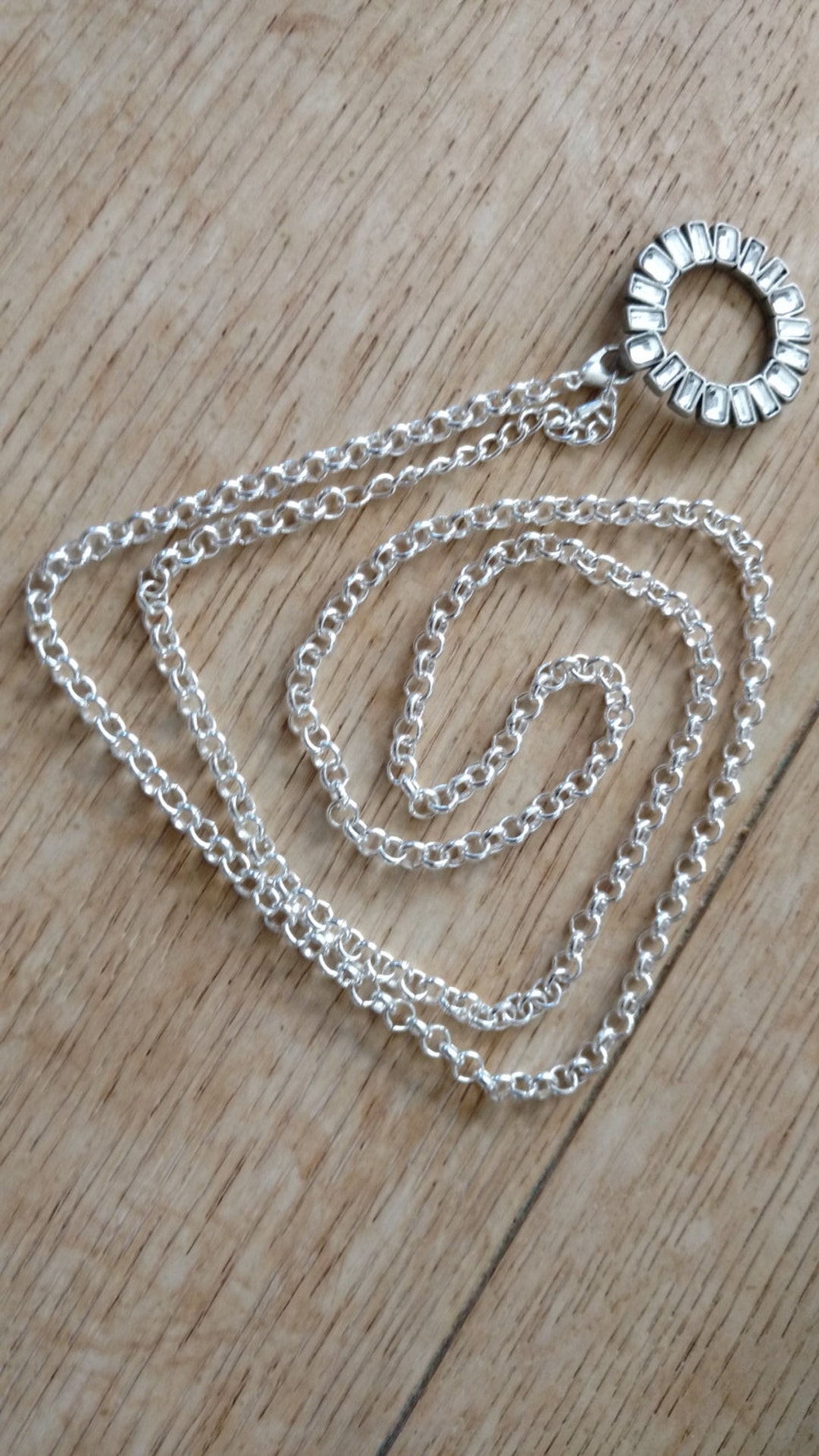 Silver Eyeglass Chain With Antique Silver Bezel Set Rhinestone Eyeglass ...