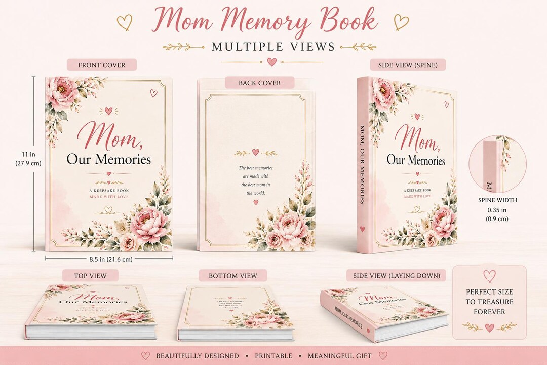 Mom Memory Book, Fillable Keepsake Journal, Mother's Day Gift (PDF ...