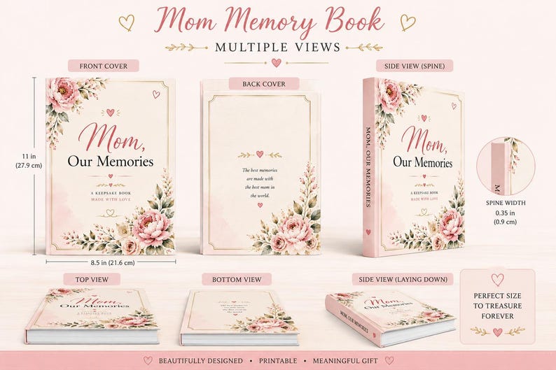 Mom Memory Book, Fillable Keepsake Journal, Mother's Day Gift (PDF ...