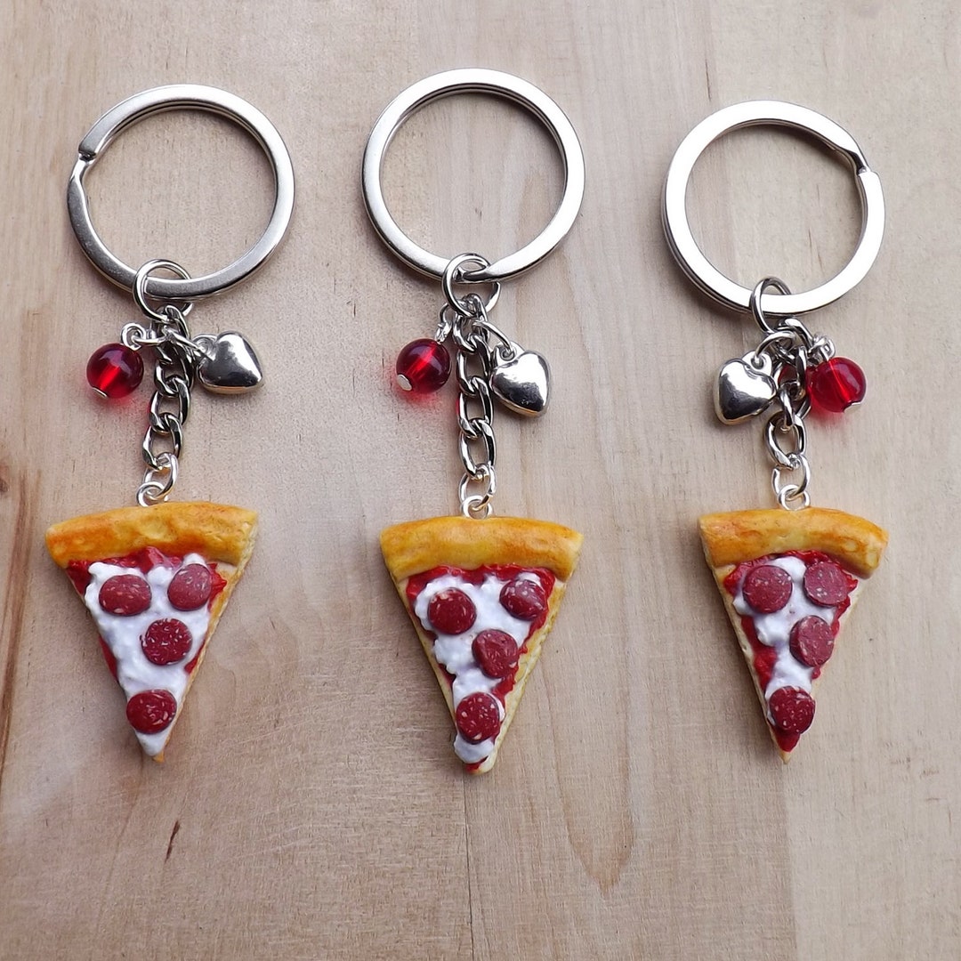 Pepperoni Pizza Slice Keychain Polymer Clay - Etsy