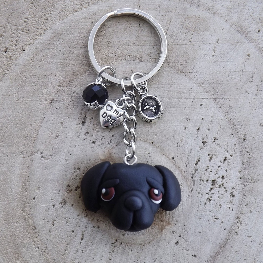 Black Labrador Retriever Keychain Polymer Clay Handmade - Etsy