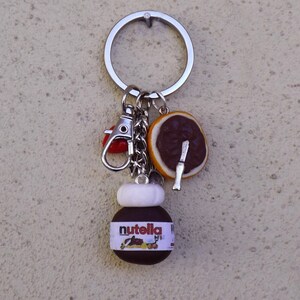 Nutella Jar Bread and Chocolate Keychain Handmade - Etsy