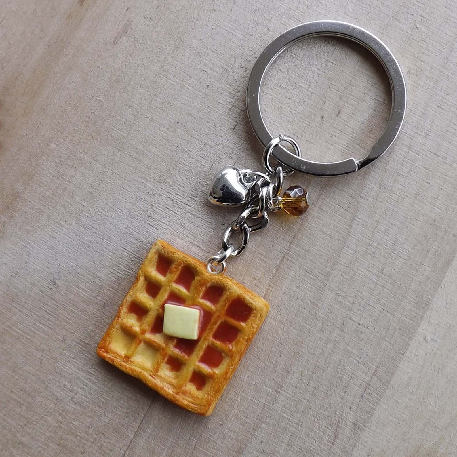 Waffle Keychain Polymer Clay Handmade - Etsy Canada