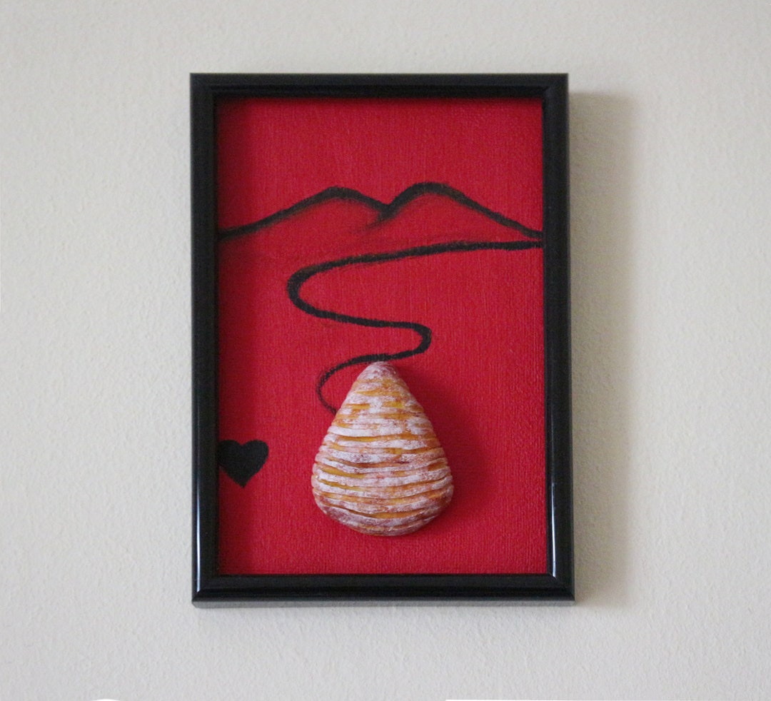 Mini Wall Art With Neapolitan Sfogliatella and Vesuvius – Handmade ...