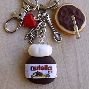 Nutella Jar Bread and Chocolate Keychain Handmade - Etsy