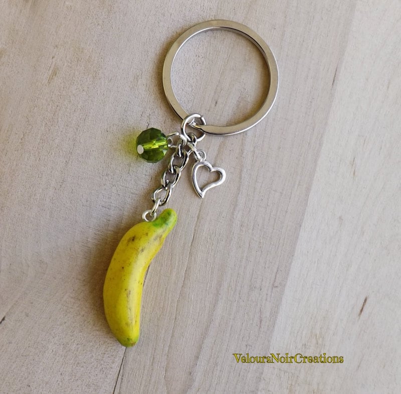 Banana Keychain Polymer Clay Handmade - Etsy