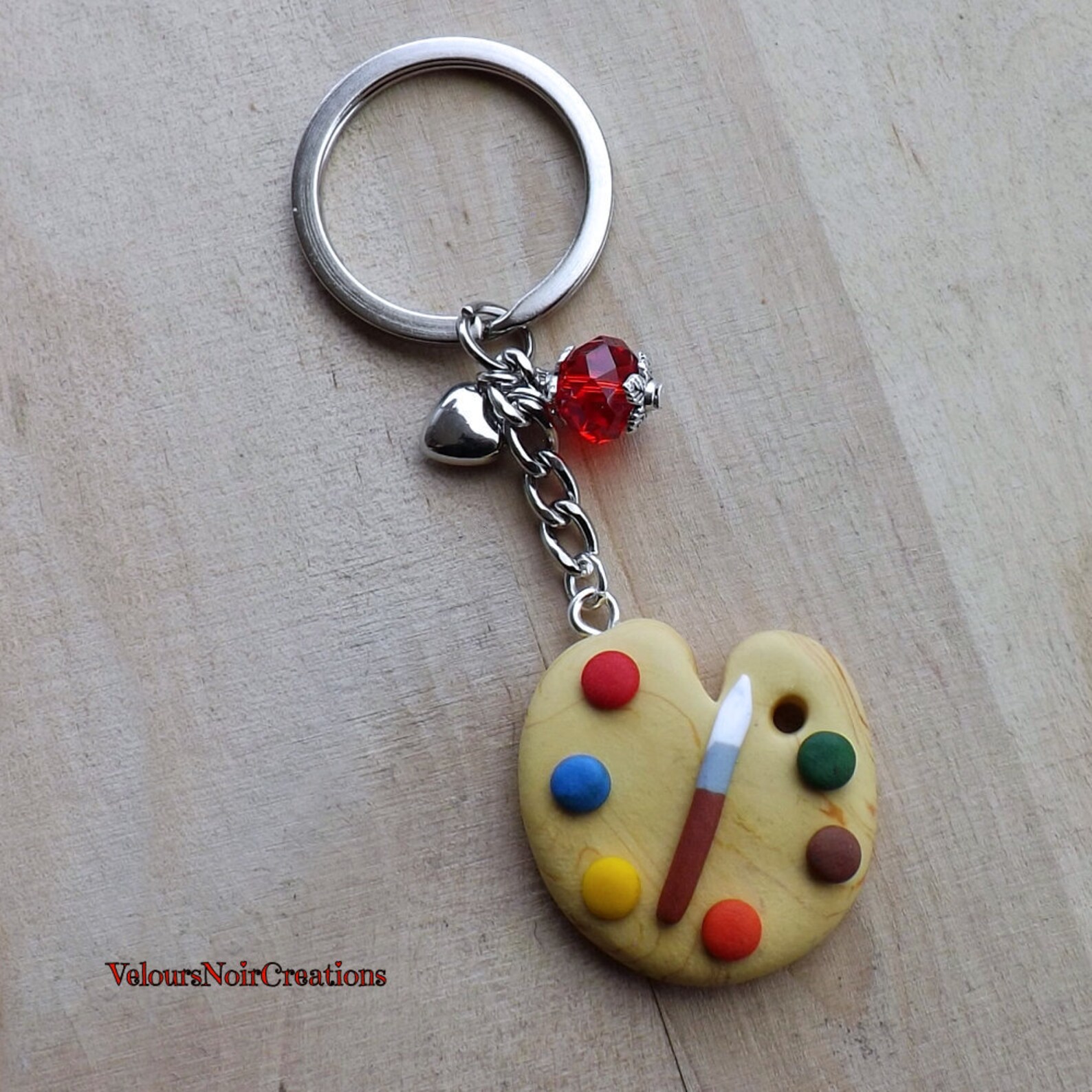 Painter Palette and Brush Keychain - Etsy