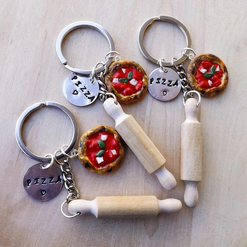 Pizza Keychain - Etsy