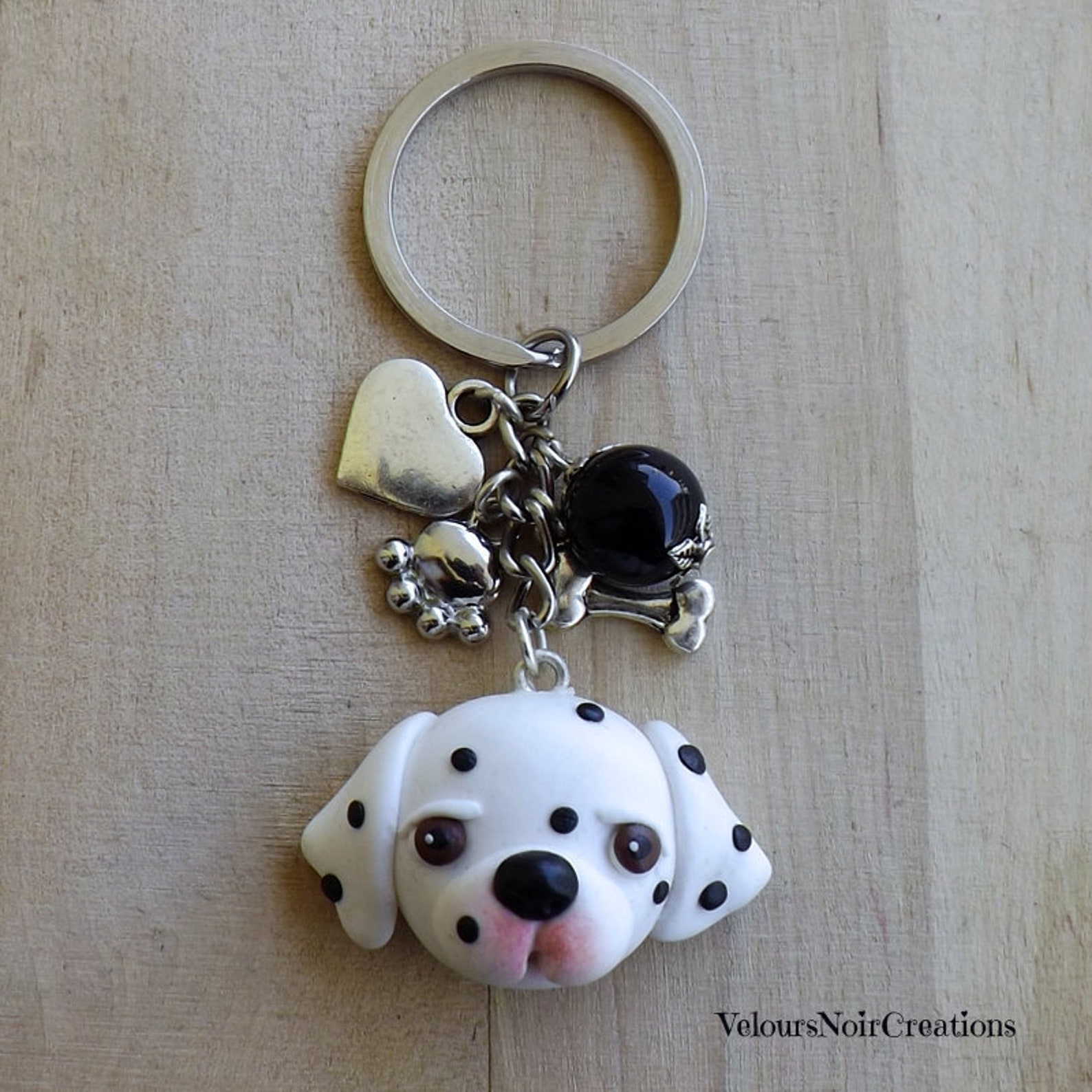Dalmatian Dog Keychain Polymer Clay Handmade | Etsy